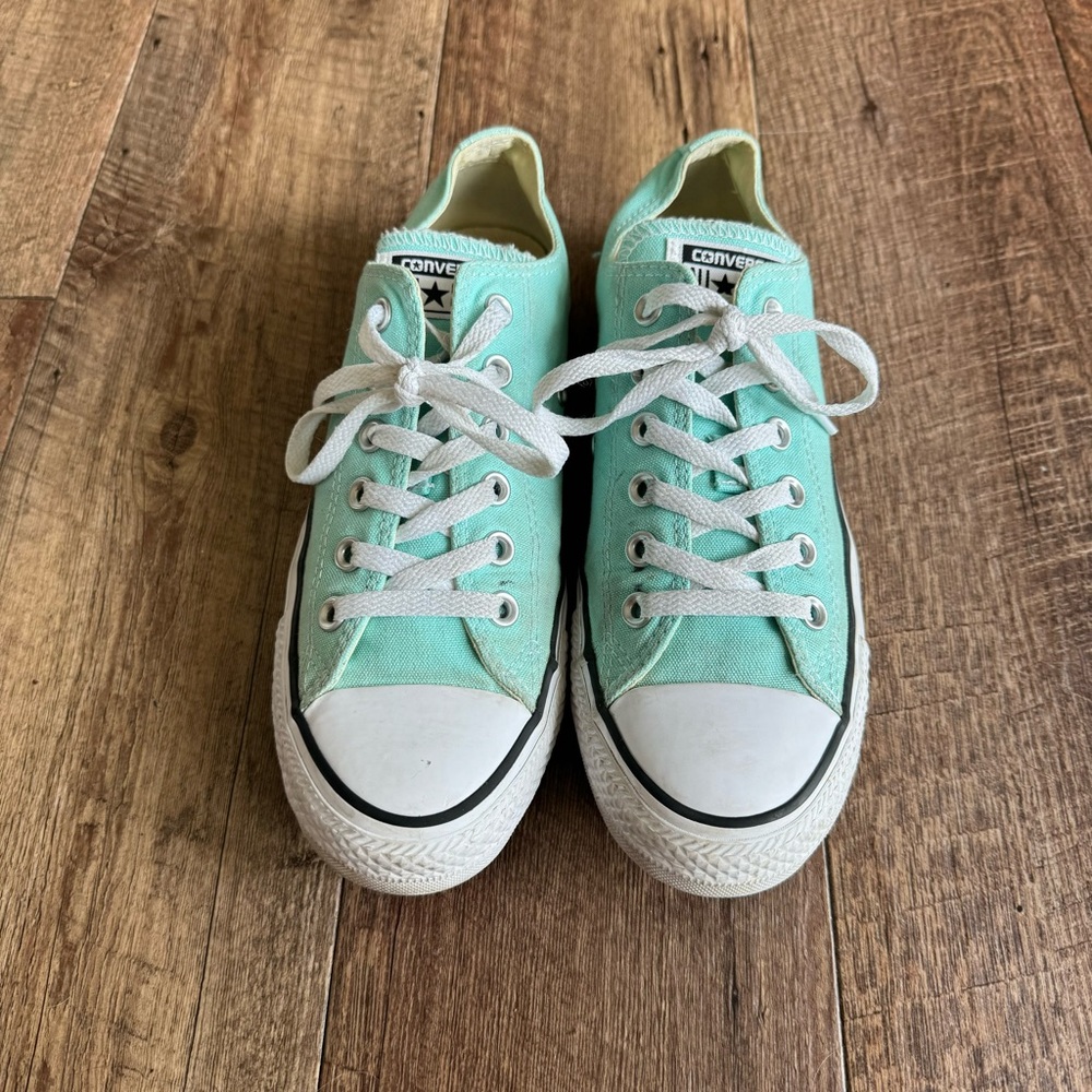 Converse Chuck Taylor Turquoise Blue Low Top Sneakers… - Gem